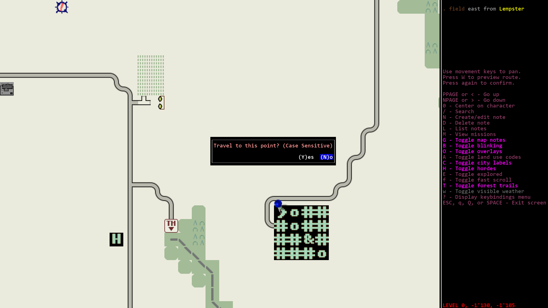 No overmap path indicators for autotravel with Surveyor's Map tileset ...