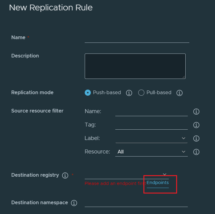 Endpoint redirection failure in edition of replication rule · Issue ...
