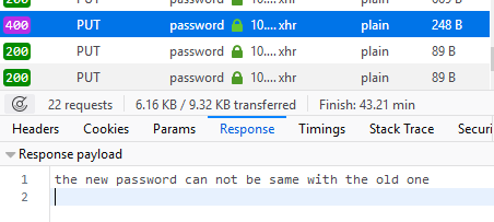 Prompt 'Unknown errors' when perform reset password while actual error reason is "the new ...
