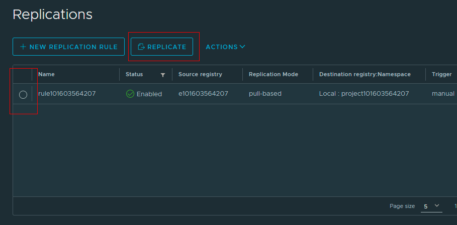 Replication Execution Button Is Enabled Although No Rule Was Selected