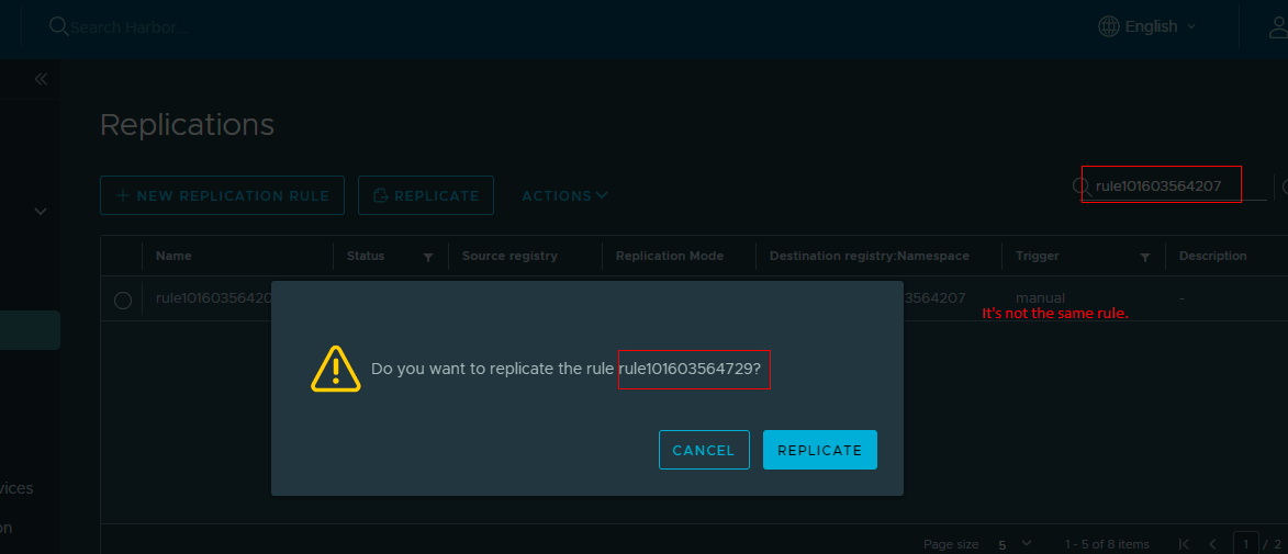 Replication Execution Button Is Enabled Although No Rule Was Selected