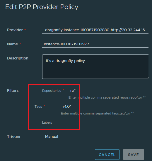 Filters are not aligned in edition of p2p provider policy · Issue ...