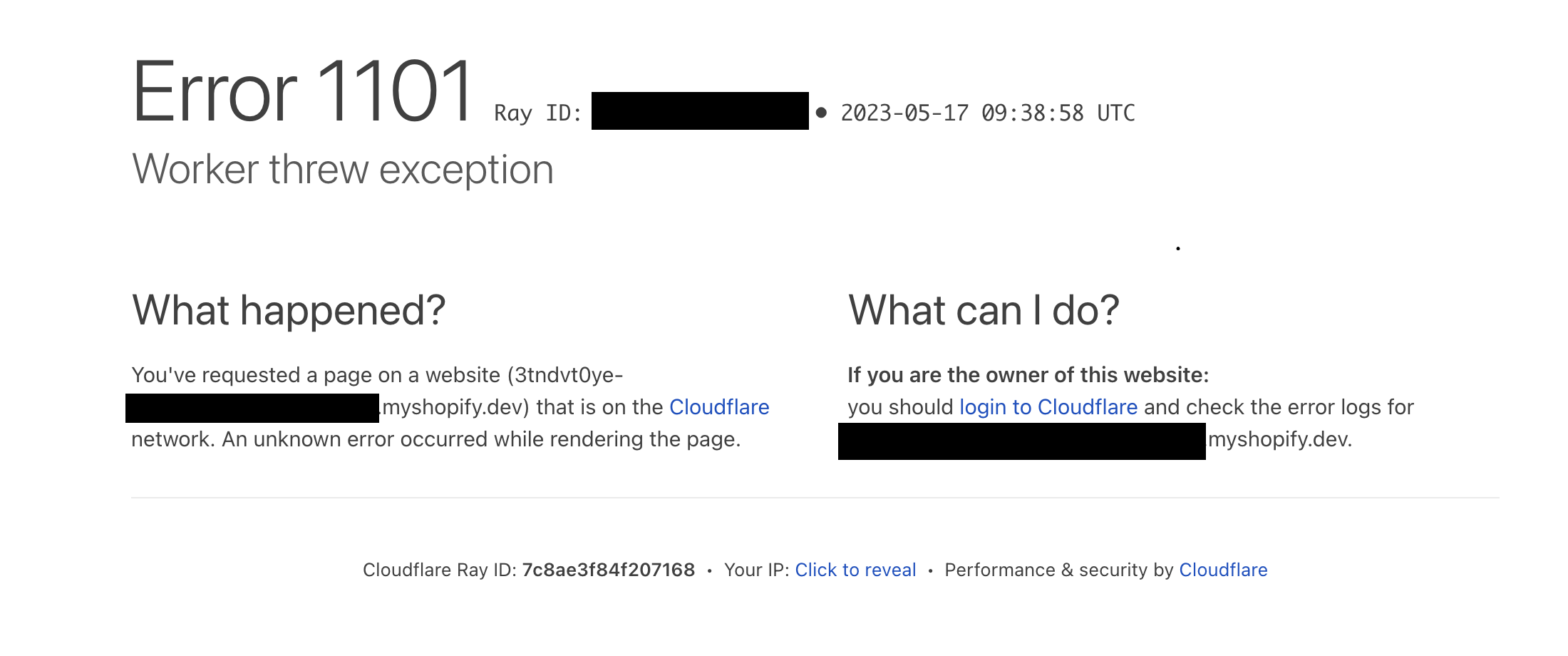 Cloudflare Error 1101 · Shopify hydrogen · Discussion #898 · GitHub