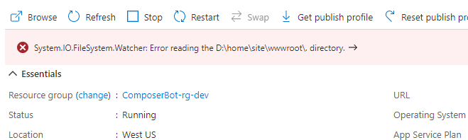 Issue Publishing Composer Bot To Azure Web App Bot · Issue 3722 · Microsoft Botframework