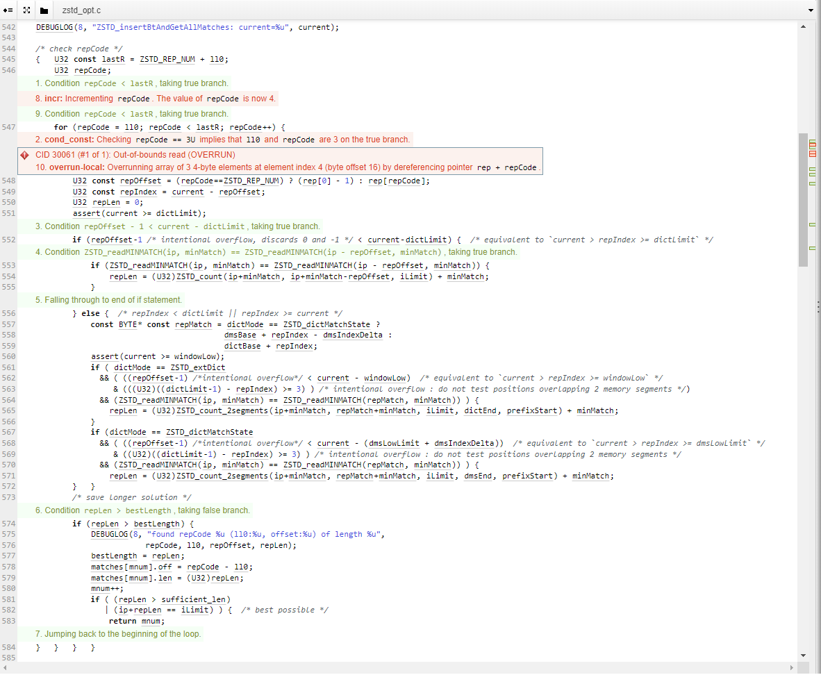 Out-of-bounds read in ZSTD_insertBtAndGetAllMatches() · Issue #1397 ...