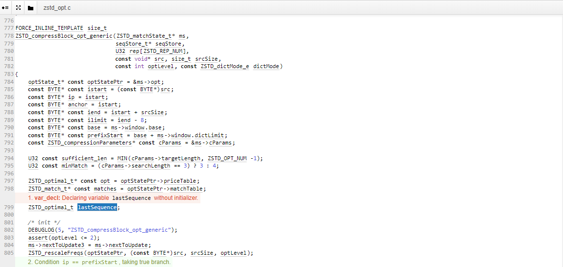 Uninitialized variable being used in ZSTD_compressBlock_opt_generic(). · Issue #1400 · facebook ...