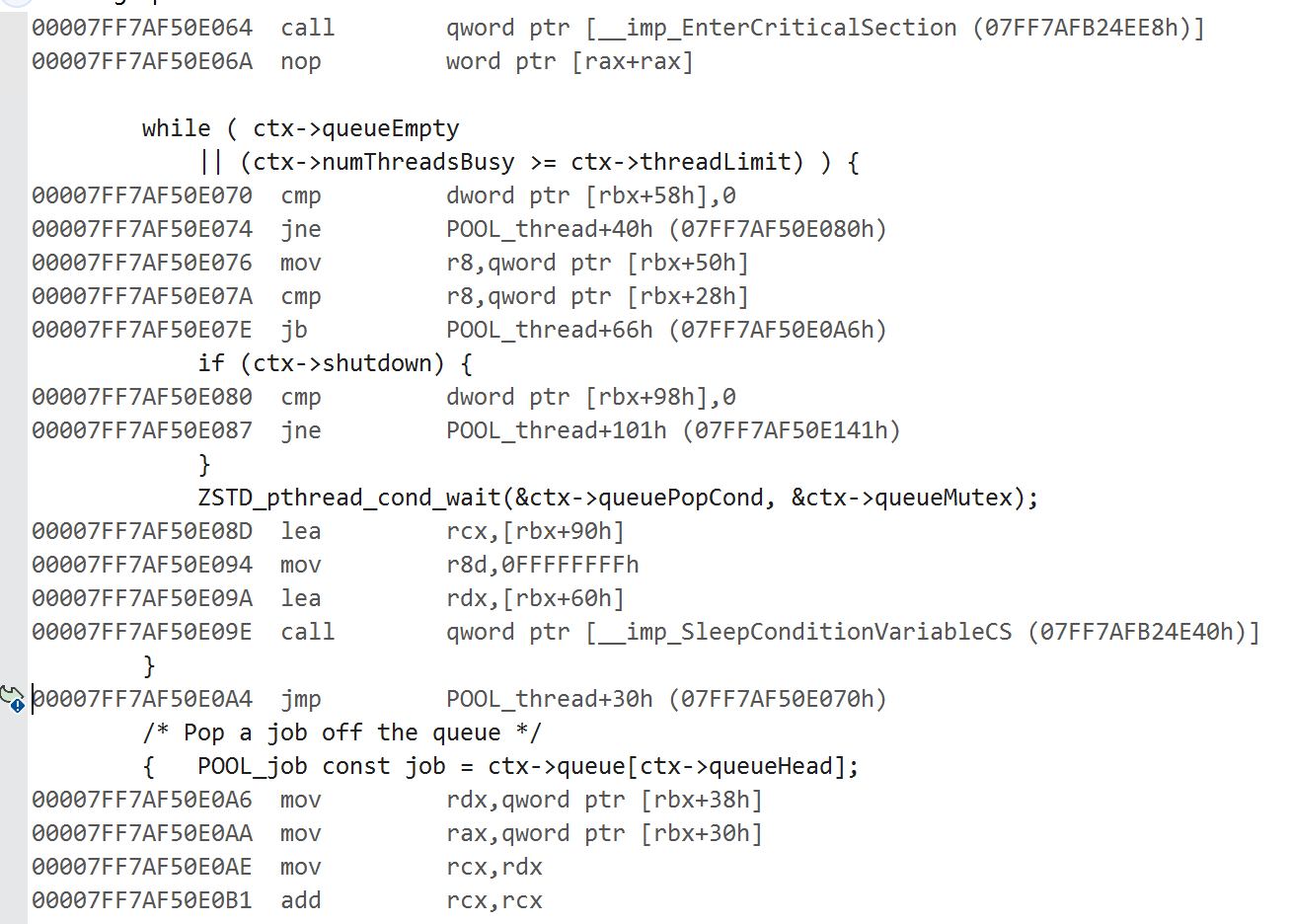 [Non-repro][Windows 10]:Crash in ZSTD_pthread_cond_broadcast/WakeAllConditionVariable on freeing ...