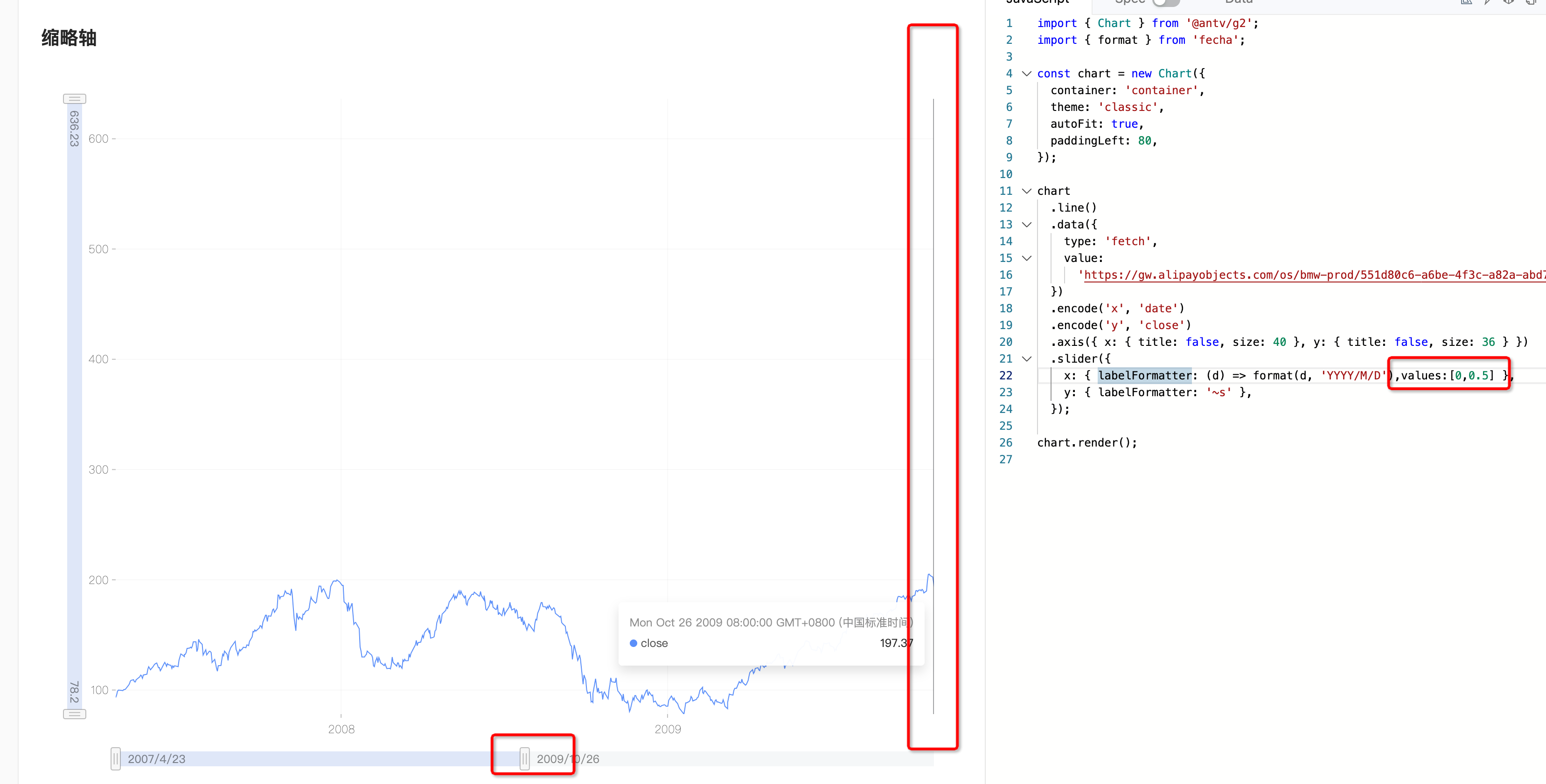 [V5] slider 设置初始值时图表展示区域未随之变化 · Issue #5424 · antvis/G2 · GitHub