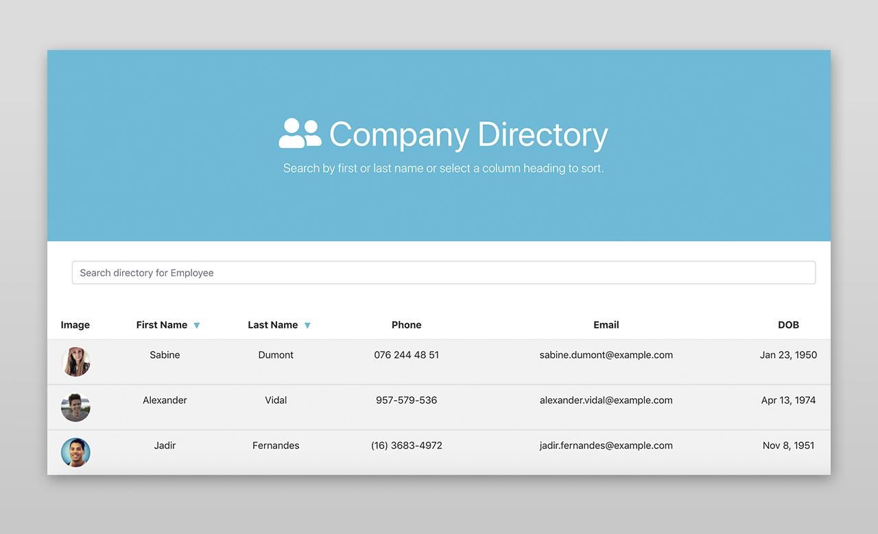 GitHub - brittanymorrisdesign/Homework-19: React: Employee Directory
