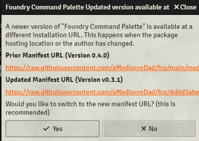 [Bug] Module, "updated version available at" window not scaling · Issue #8842 · foundryvtt ...