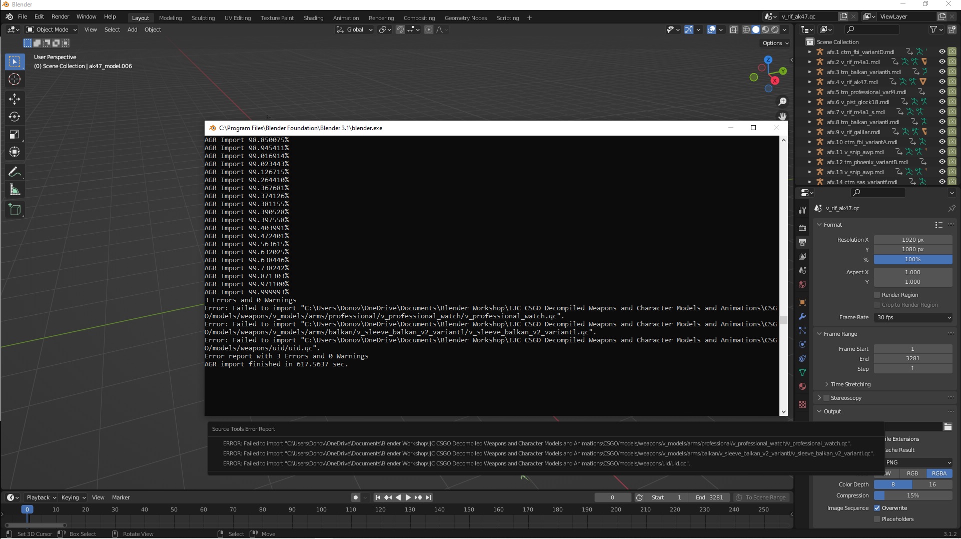 No movement after importing AGR from CSGO · Issue #37 · advancedfx/afx-blender-scripts · GitHub