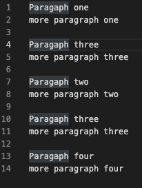 paragraph-wise yank and paste inserts paragraph before/after current character, instead of ...