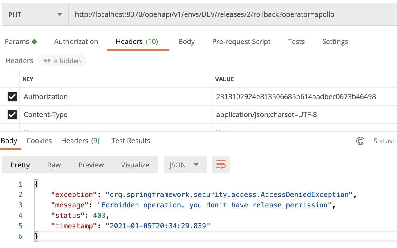 Open API 修改配置相关接口无权限 · Issue #3478 · apolloconfig/apollo · GitHub