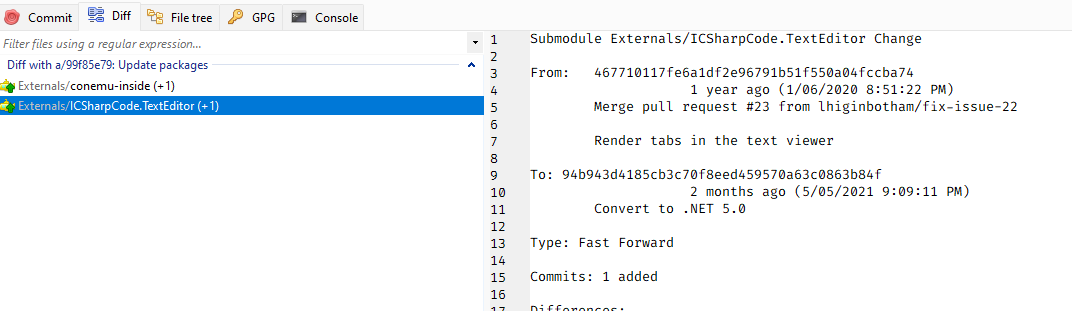 .NET 5.0: `CommitInfo` varying indents · Issue #9164 · gitextensions/gitextensions · GitHub