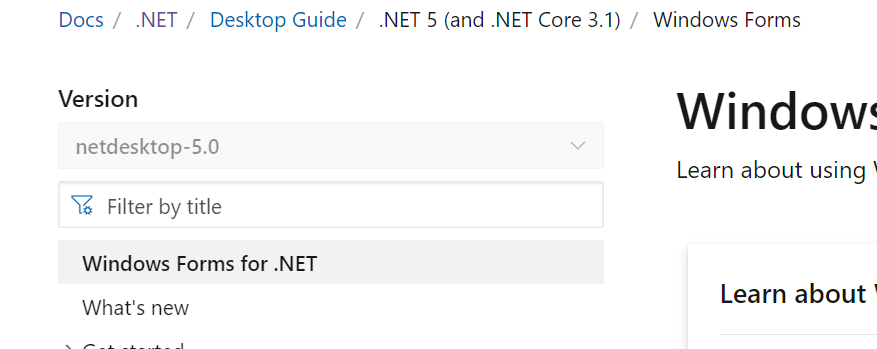 [doc bug]: Confused TFM selector for .NET Fx desktop docs · Issue #1196 · dotnet/docs-desktop ...