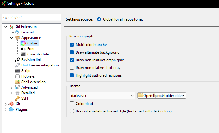 Incorrect/unexpected theming in the dev version · Issue #9812 · gitextensions/gitextensions · GitHub