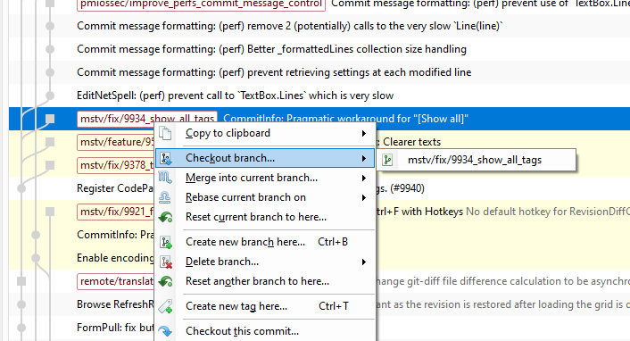 Enhancements for remote-branch checkout flow · Issue #9959 · gitextensions/gitextensions · GitHub