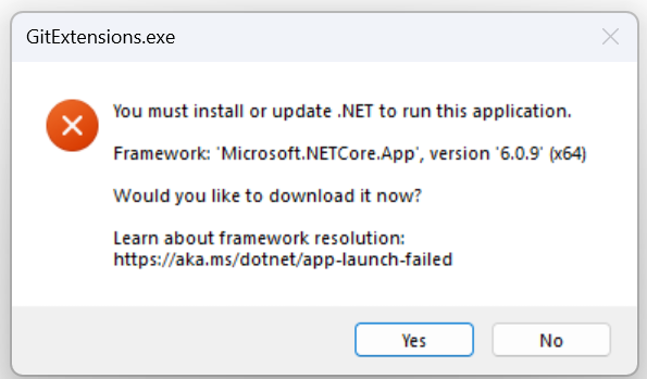 I Cant Start Git Extensions Even After Installing The Net 6010 Runtime · Issue 10337