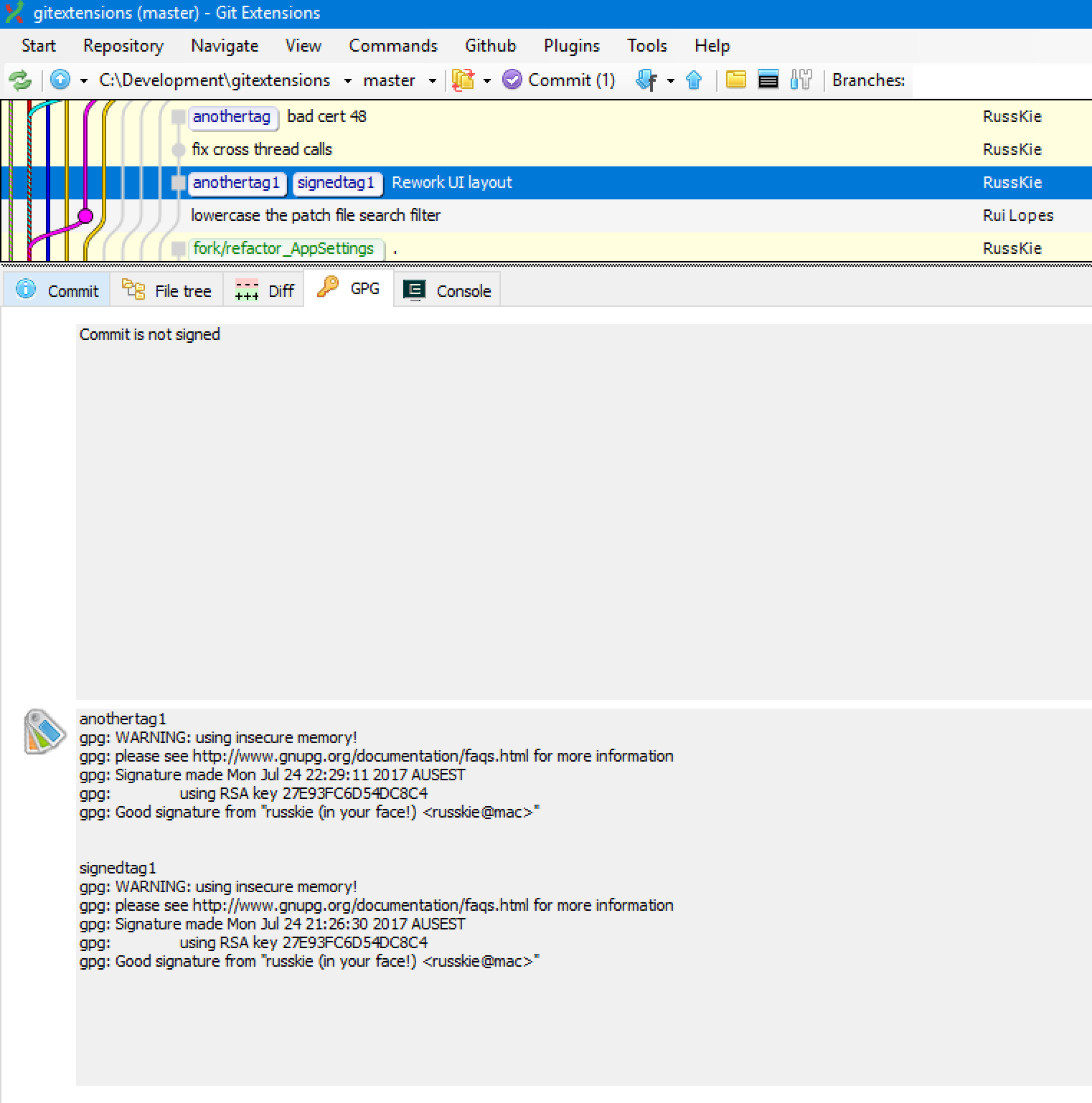 Displaying information about GPG signature in commit's summary · Issue #4644 · gitextensions ...