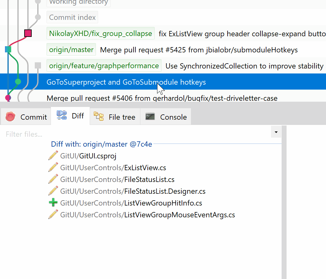 Diff Tab Cant Select File In The File List · Issue 5438
