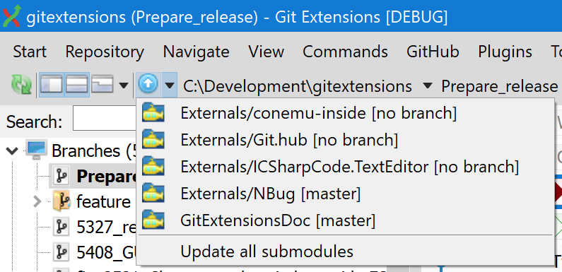 Optionally show number of submodules in toolbar · Issue #1857 · gitextensions/gitextensions · GitHub