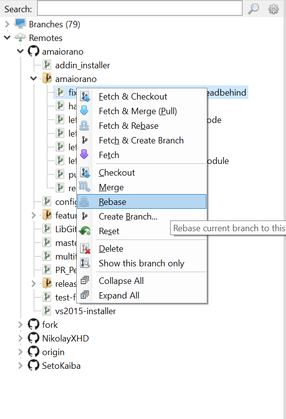 Left panel - Align local and remote branches context menu · Issue #6179 · gitextensions ...