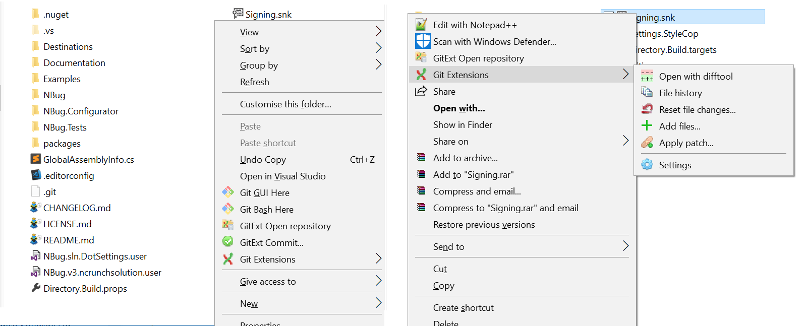 Context menu handlers not showing · Issue #6425 · gitextensions/gitextensions · GitHub