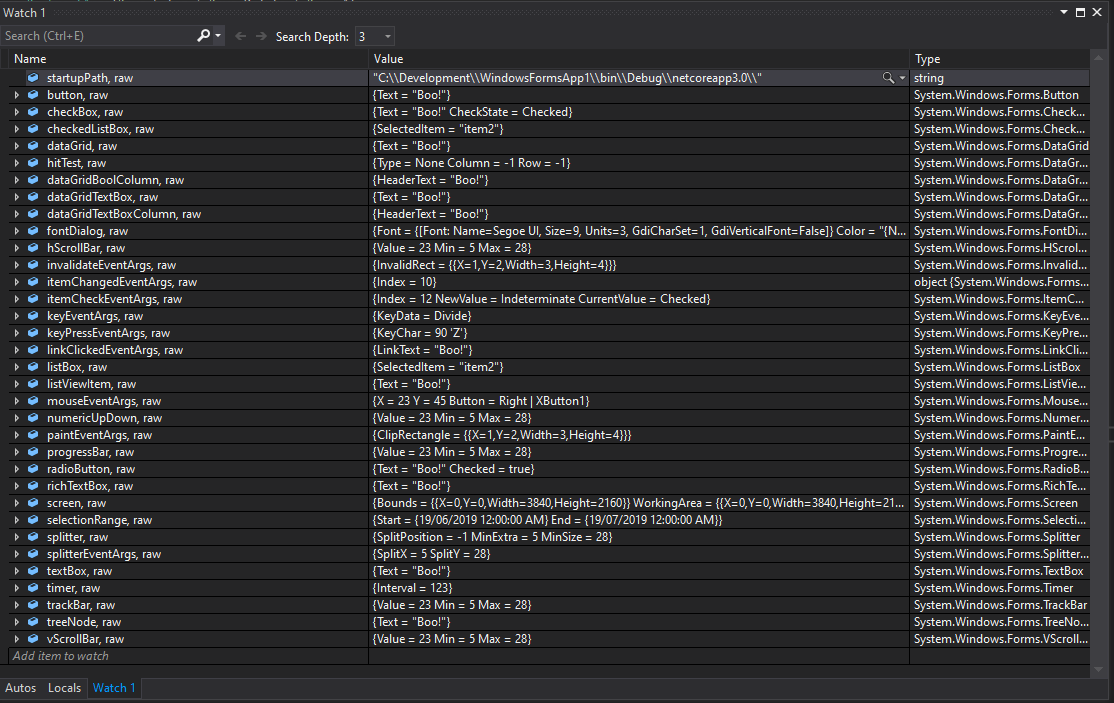 Review: correctness of VS visualizers · Issue #1102 · dotnet/winforms ...