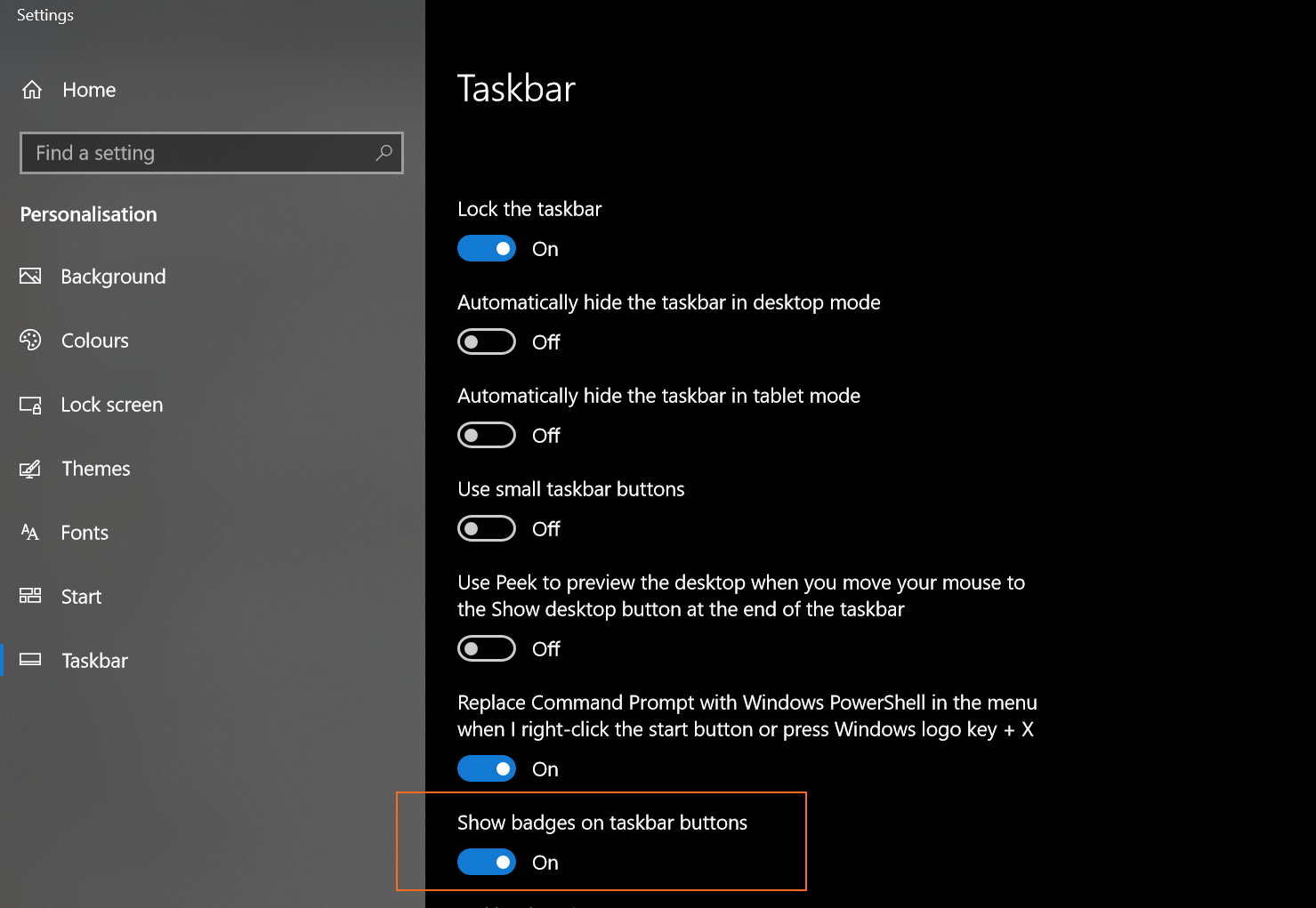 Setting to disable overlays on Windows taskbar · Issue #6761 ...