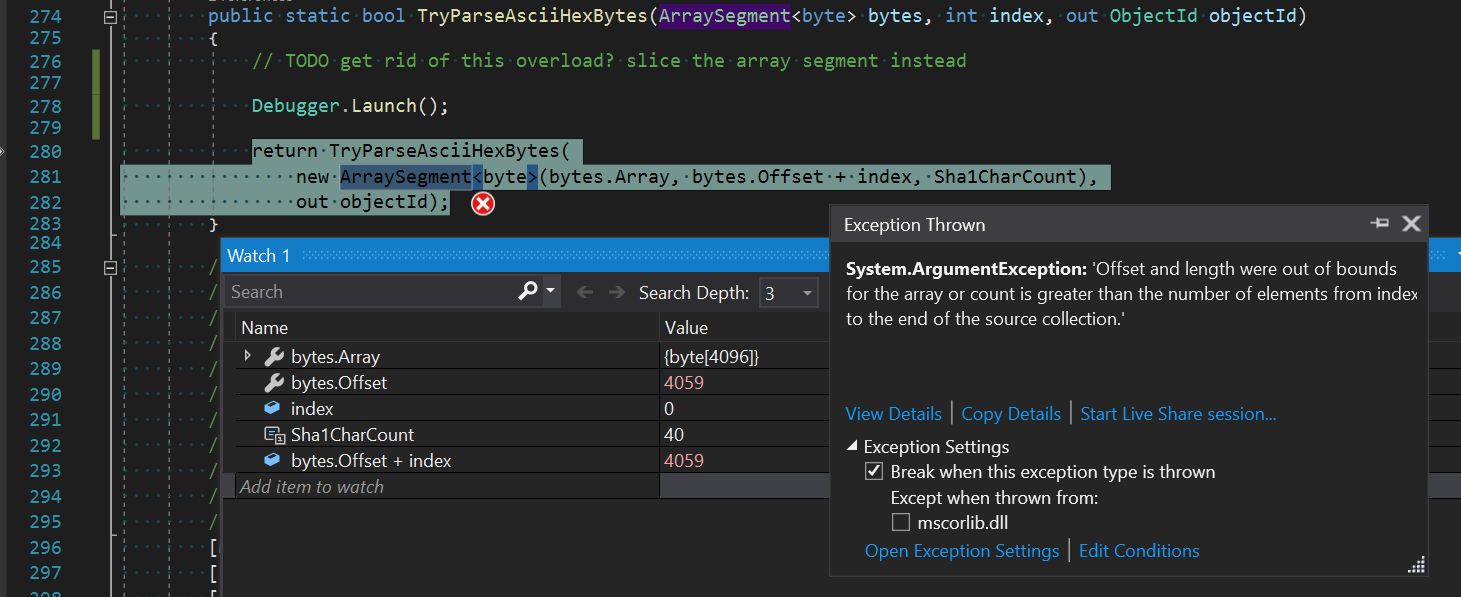 Exception when opening the file history for certain files · Issue #6872 ...