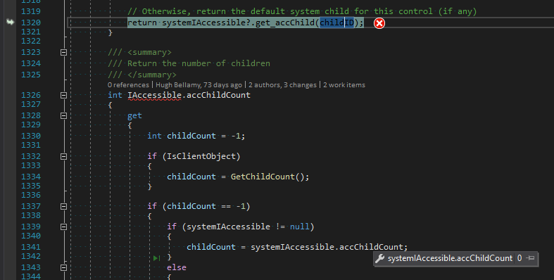 `accessibleobject` Throws Value Does Not Fall Within The Expected Range Creating
