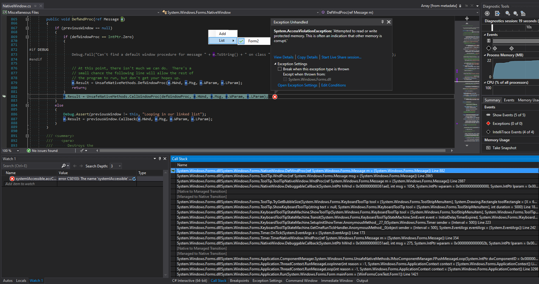 Accessviolationexception With Menustrip And Visualstylestatenoneenabled · Issue 1602 · Dotnet 