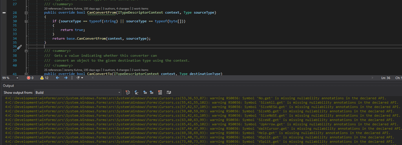 Microsoft.CodeAnalysis.PublicApiAnalyzers incorrect placement of updated nullable API · Issue ...