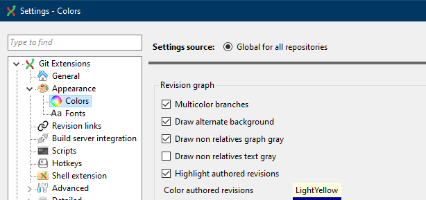 Settings > Appearance > Colors has no title · Issue #7917 · gitextensions/gitextensions · GitHub