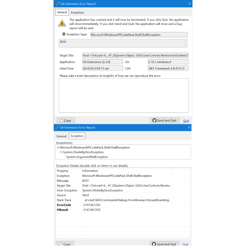 Nbug Needs To Collects Inner Exceptions · Issue 6762 · Gitextensionsgitextensions · Github 