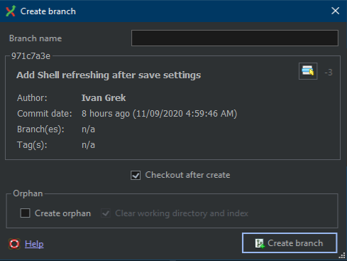 Create branch at selection · Issue #8297 · gitextensions/gitextensions · GitHub