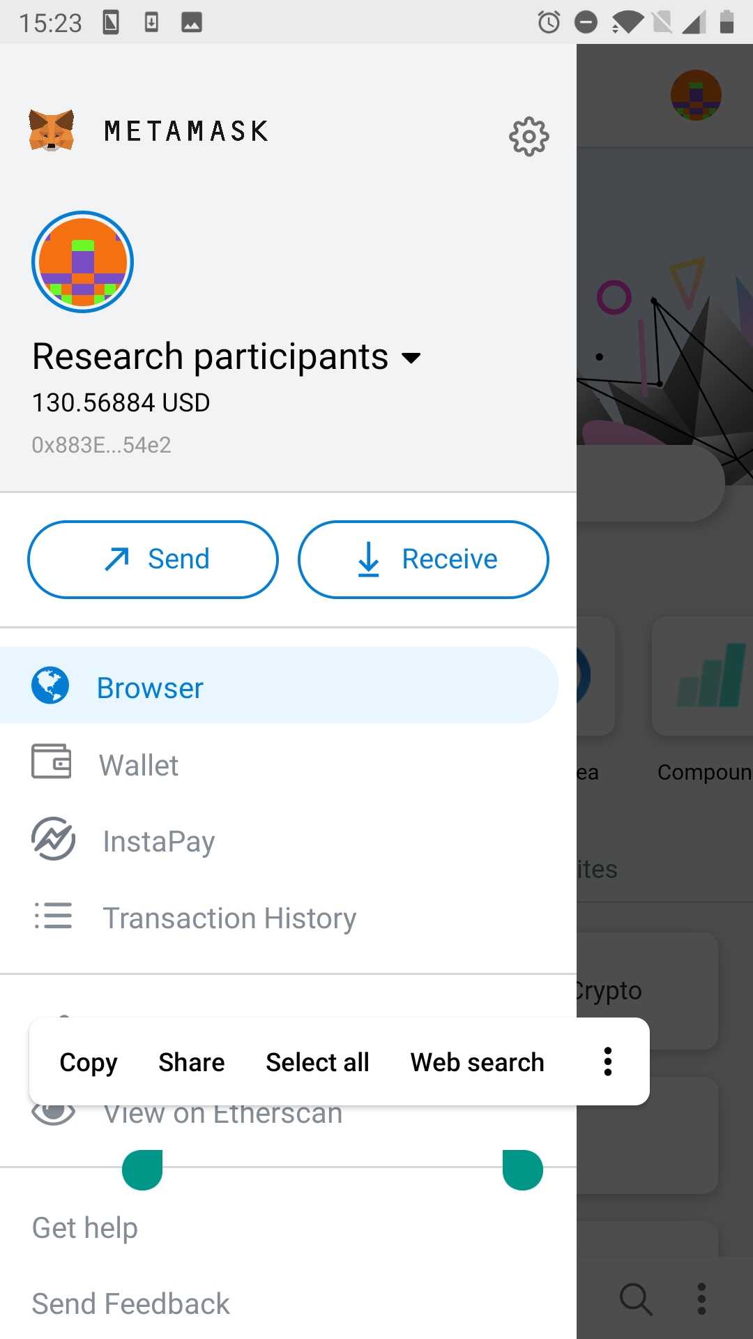 UI bug: textual elements get selected · Issue #796 · MetaMask/metamask-mobile · GitHub