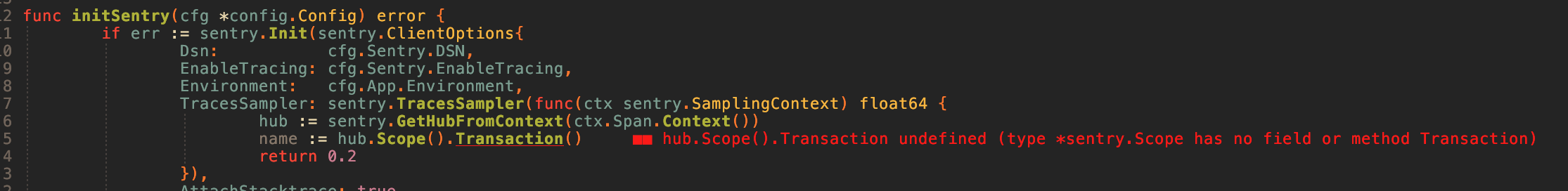 Sentry Scope Has No Field Or Method Transaction · Issue 706 · Getsentry Sentry Go · Github
