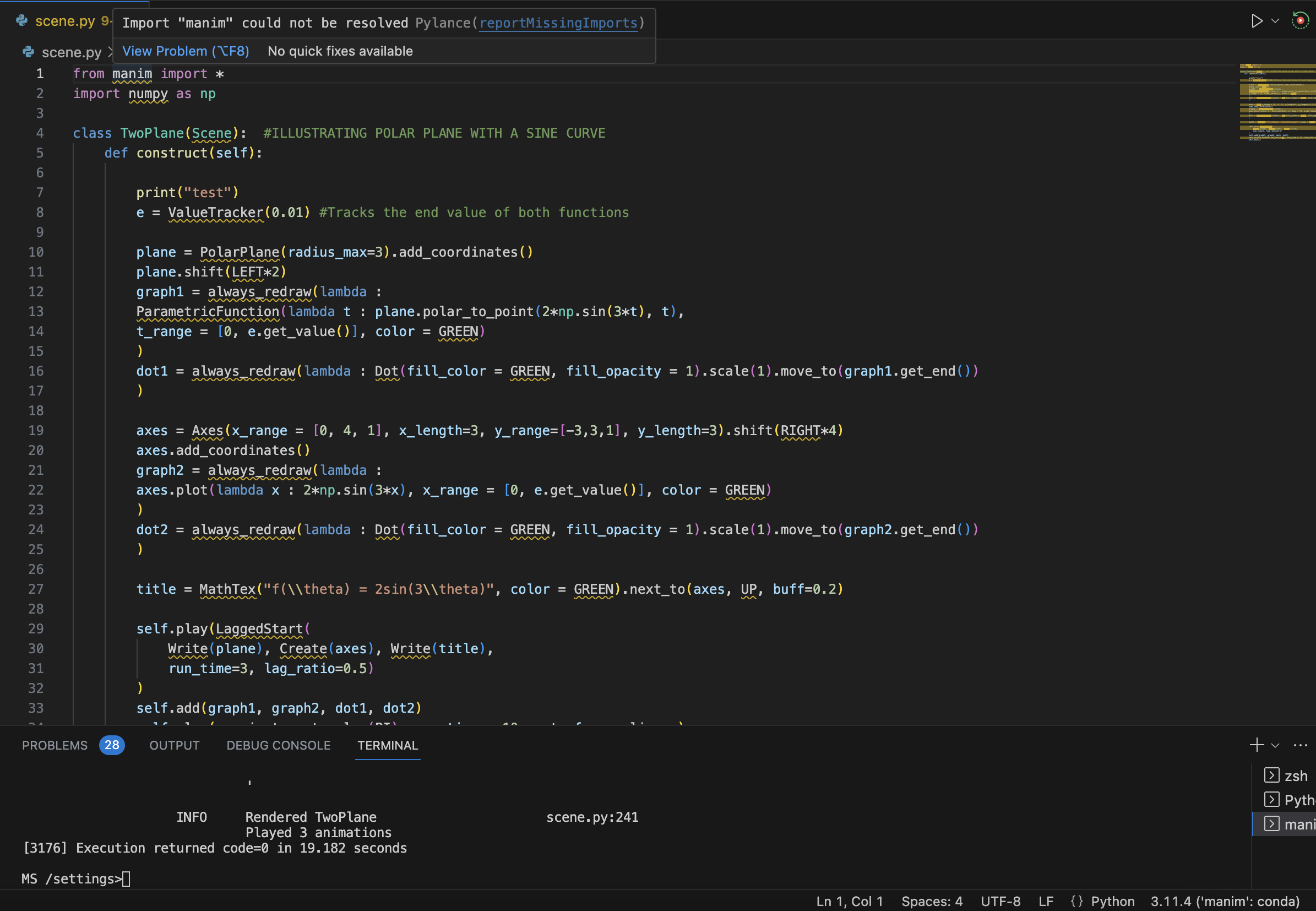 VSCode not able to recognize manim packages · Issue #3313 · ManimCommunity/manim · GitHub