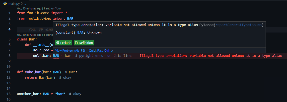 Star importing module that imports `__future__.annotations` without defining `__all__` causes ...
