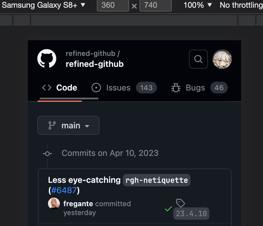 `tags On Commits List` Does Not Wrap On Small Screen · Issue 6495 · Refined Github Refined