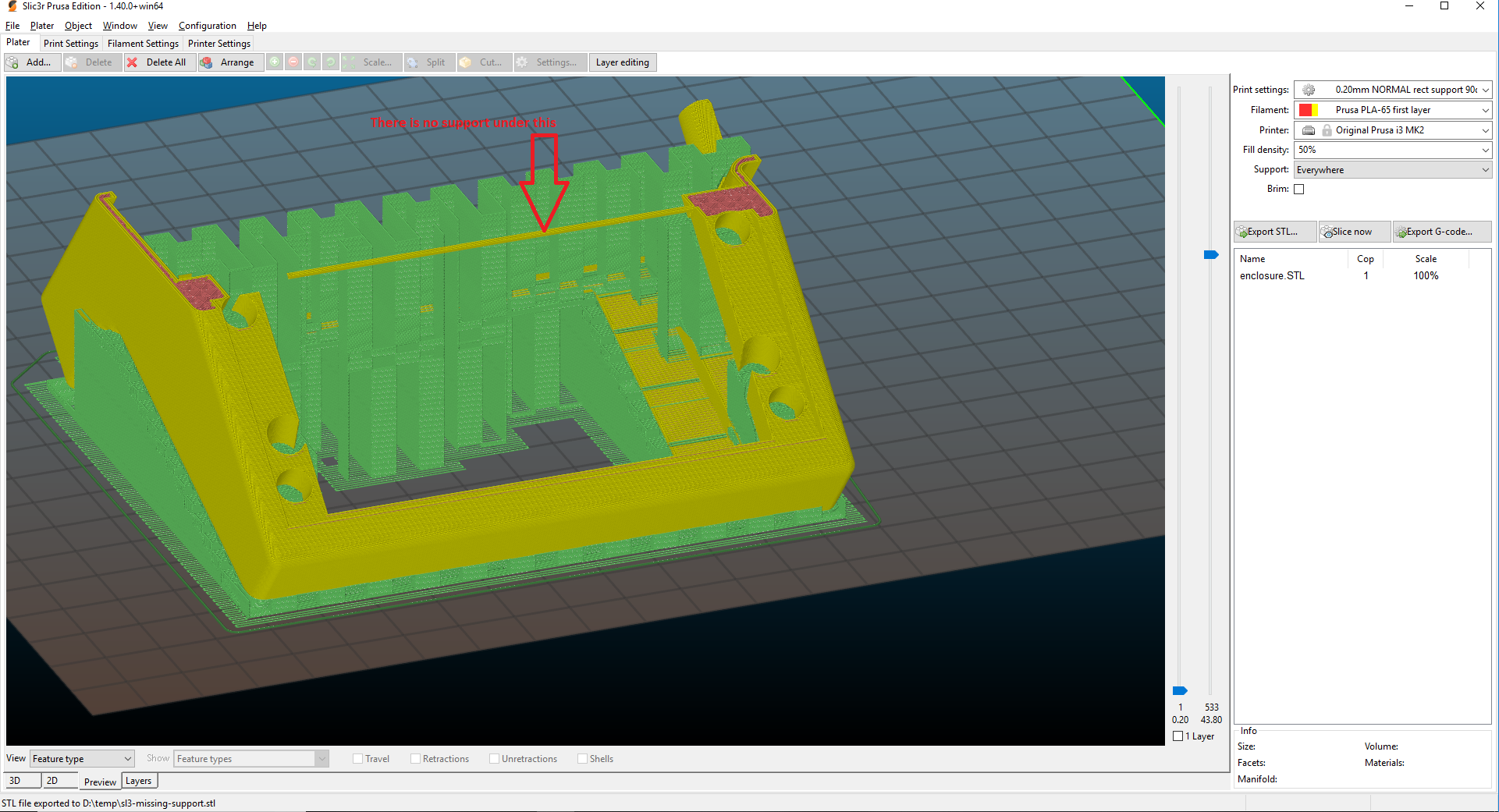 support generation left critical component unsupported · Issue #1045 · prusa3d/PrusaSlicer · GitHub