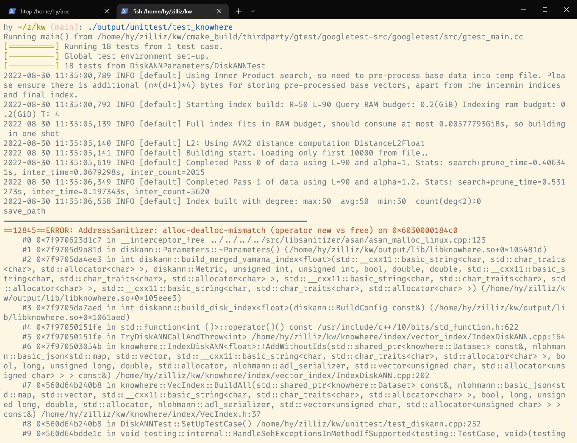 Mixed use of free/delete and new/free in diskann · Issue #437 · milvus-io/knowhere · GitHub