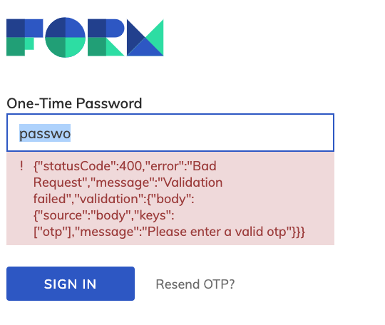 Unhelpful error message on OTP validation failure · Issue #2455 · opengovsg/FormSG · GitHub