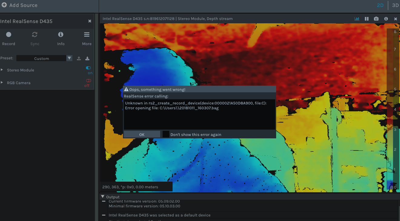 Record issue · Issue #2510 · IntelRealSense/librealsense · GitHub