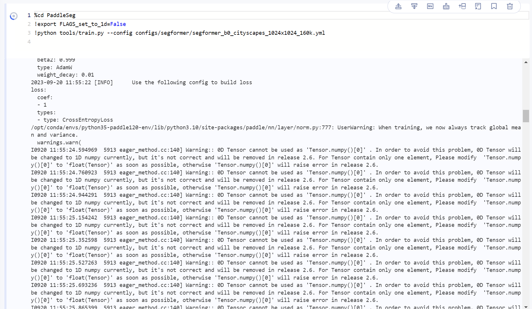 paddleseg2.8根据官方文档跑默认的configs/quick_start/pp_liteseg_optic_disc_512x512 ...