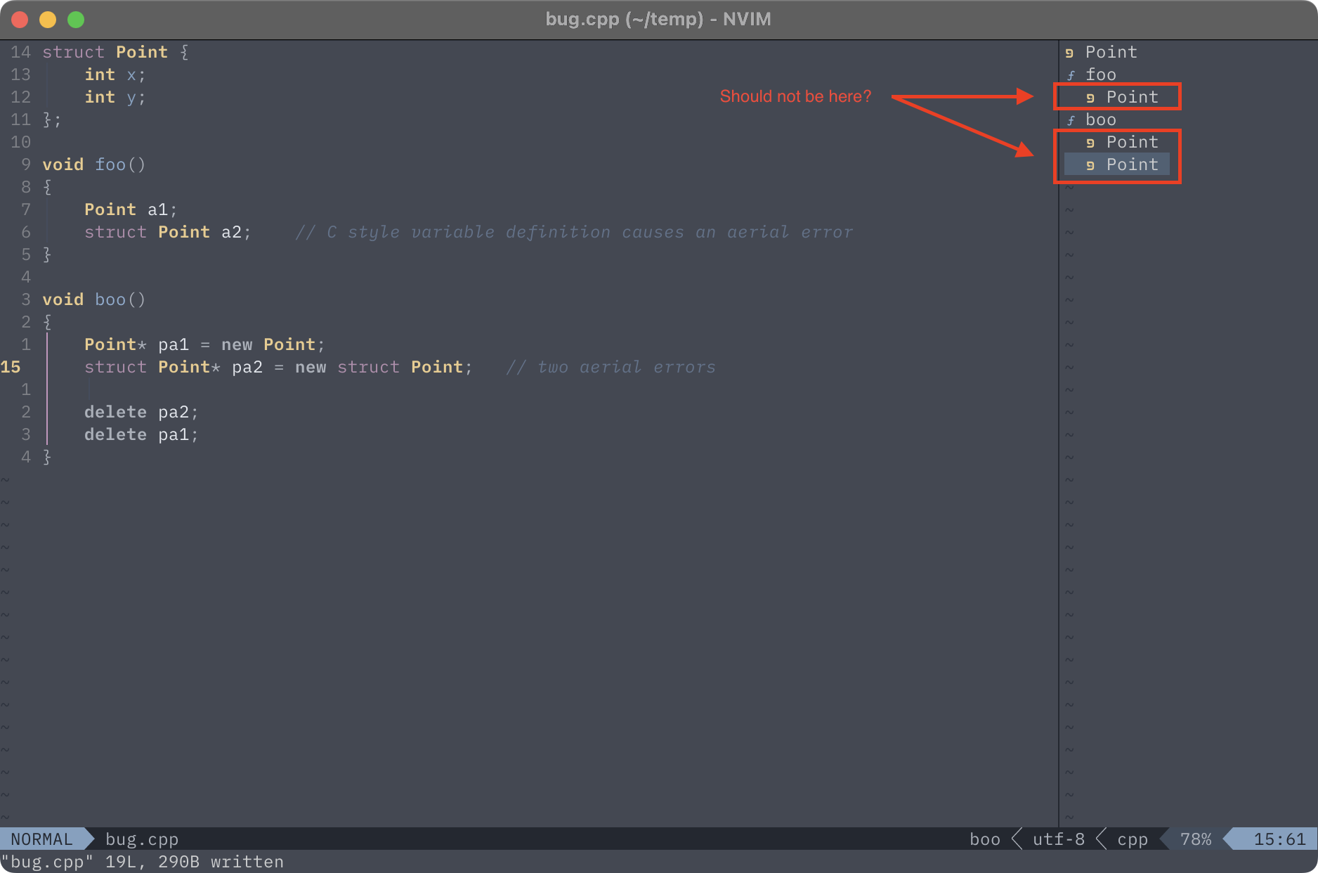 C Style Struct Variable Definition In C File Creates Wrong Aerial Symbols · Issue 153