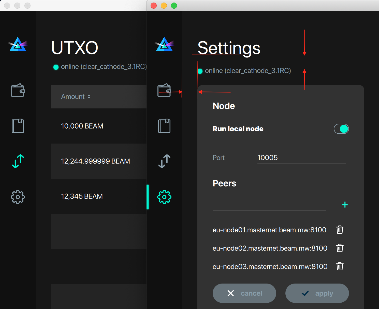 [ui Wallet] Online Indicator Indicator Has Different Positions On