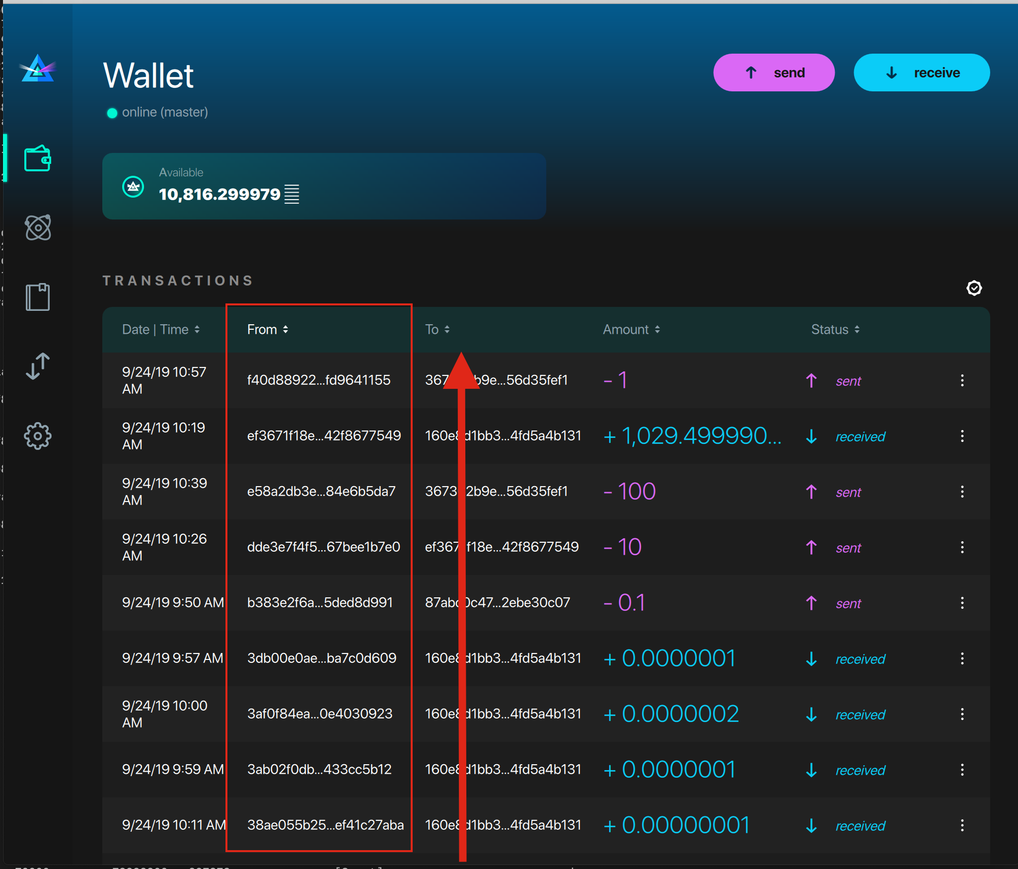 [Regression][UI Wallet] Wallet screen: table sorting uses DESC for all columns after first click ...