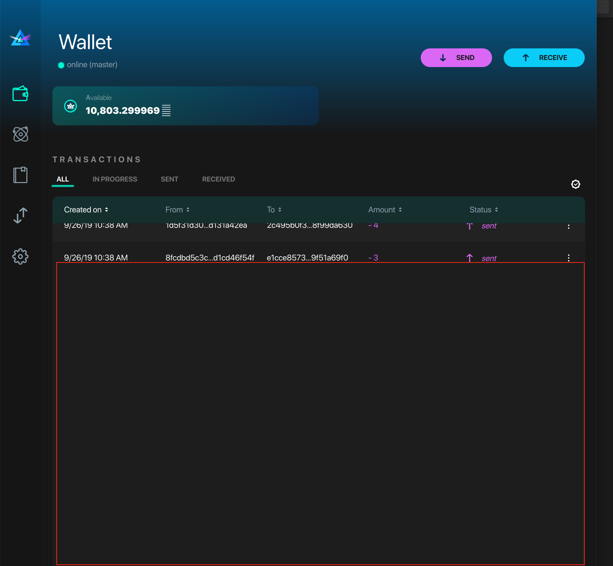 [UI Wallet] Wallet: free space in the datagrid after switching from tab with opened 'tr. info ...